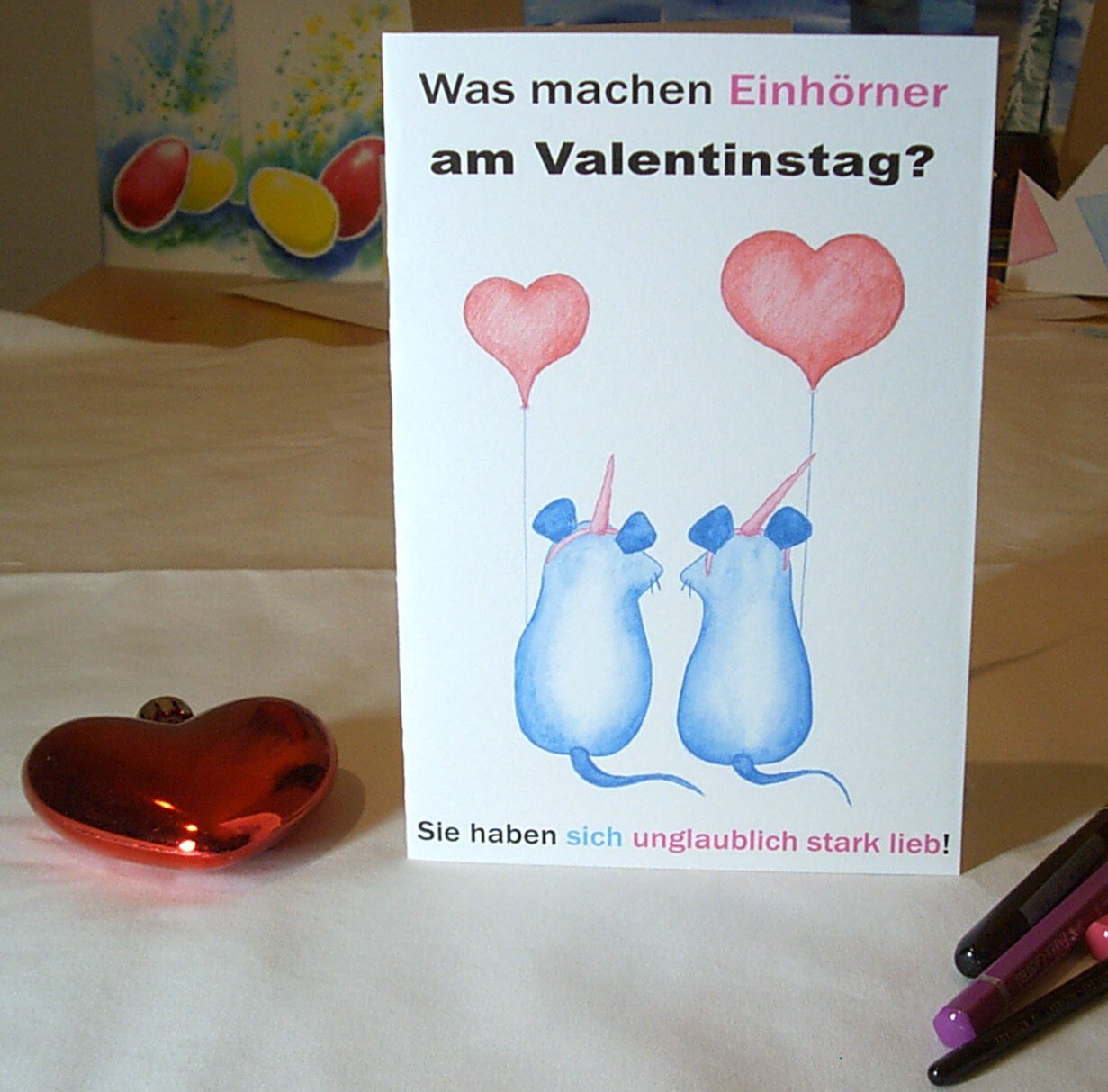 Día de San Valentín Unicornios Ratones Azules - Etsy España