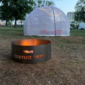 Personalized Heavy Duty Fire Ring, Custom Backyard Fire Ring, Outdoor ...