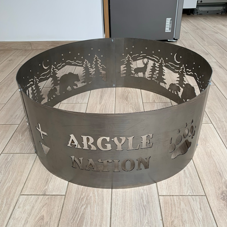 Custom Heavy Duty Metal Fire Pit Ring, Mystical Fire Ring, Personalized ...