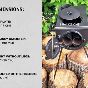 Portable Wood Burning Stove Brazier With Skewers for Camping and ...