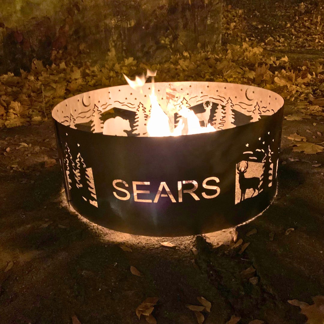 Custom Heavy Duty Metal Fire Pit Ring, Mystical Fire Ring, Personalized ...