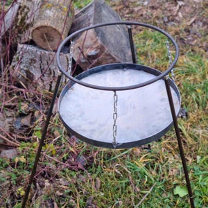 Camp Fire Skillet 18.5 With Stand, Stainless Steel Cowboy Wok for ...