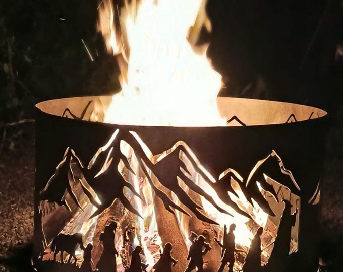 Custom Heavy Duty Metal Fire Pit Ring, Mystical Fire Ring, Personalized ...