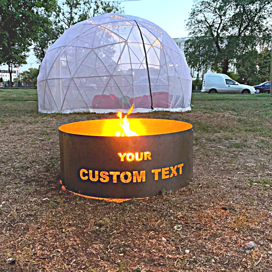 Personalized Heavy Duty Fire Ring, Custom Backyard Fire Ring, Outdoor ...