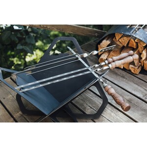 Steel Flat Pack Fire Pit, Outdoor Large BBQ, Basket Flat Pack, Collapsible Brazier Grill, Heavy ...