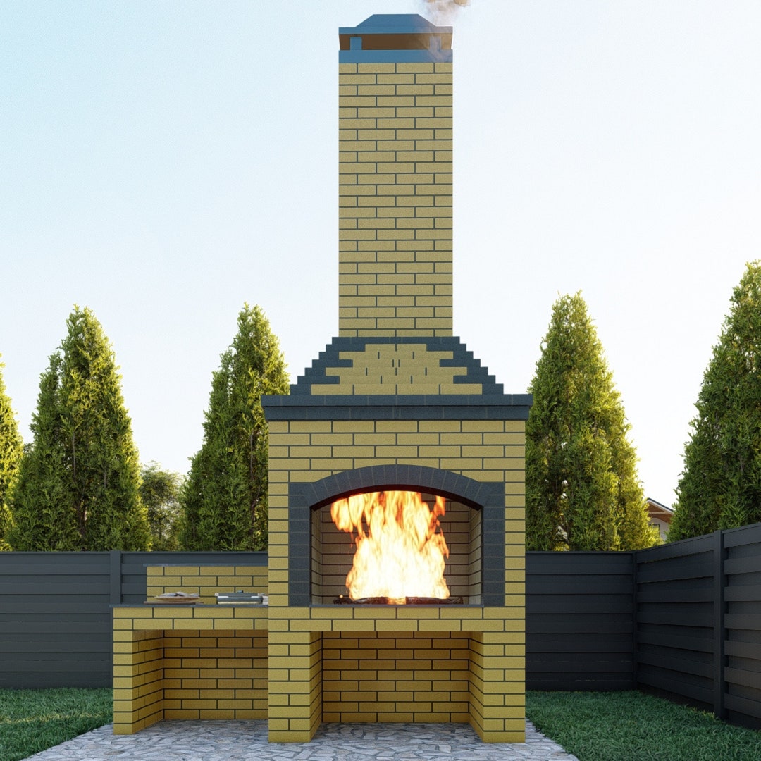 DIY BBQ With Grill Insert, Outdoor Fire Pits Construction Plan, Garden ...