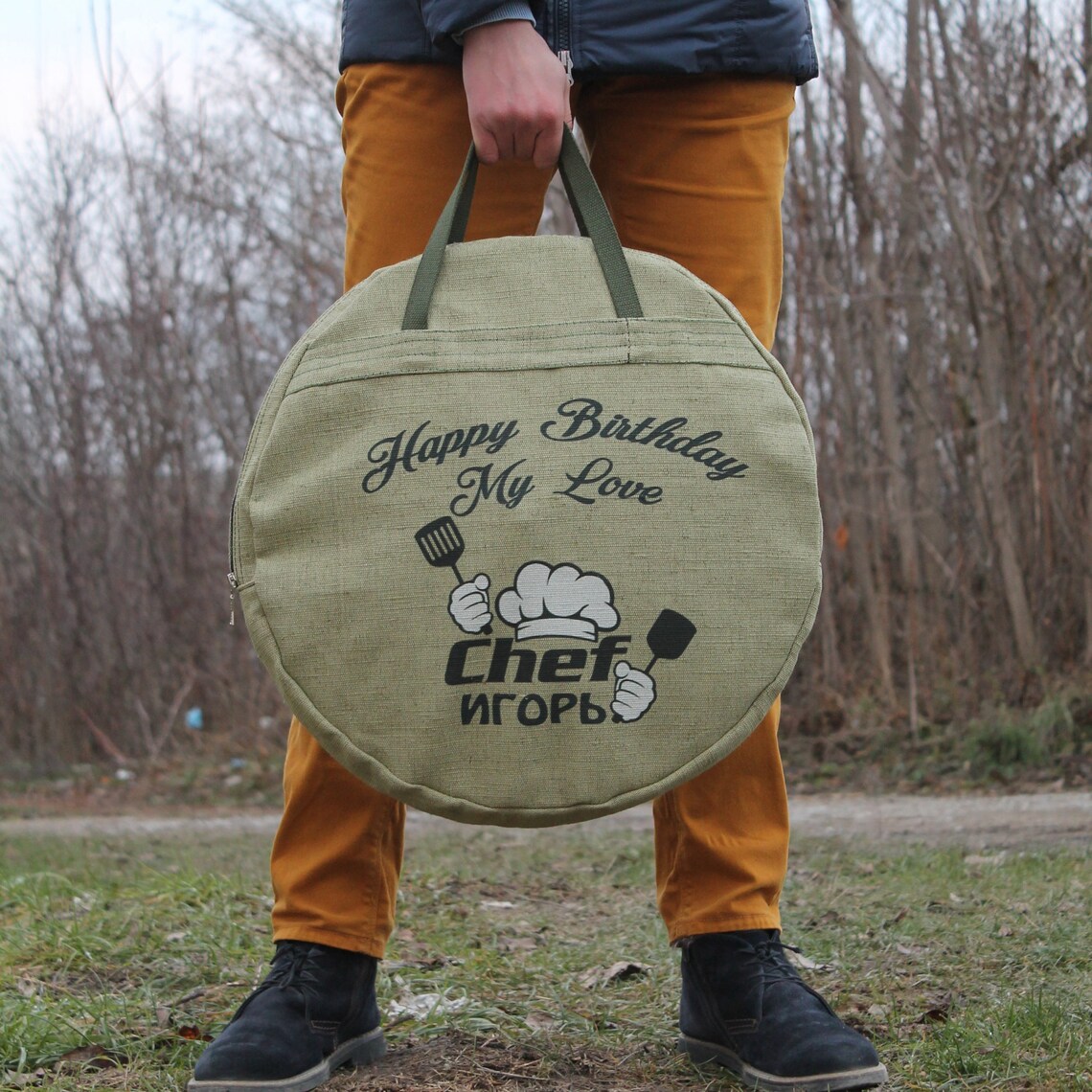 Personalized BBQ Wok Bag Camp Fire Skillet Cover Cast Iron | Etsy