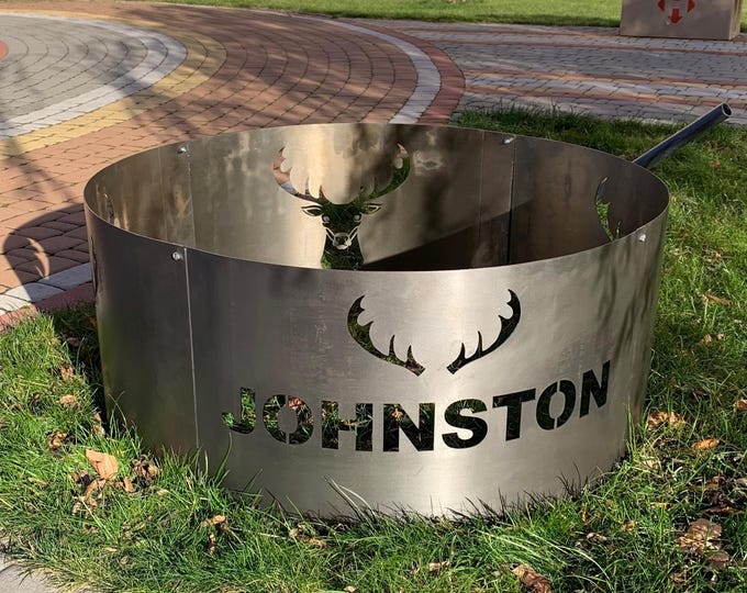 Custom Heavy Duty Metal Fire Pit Ring, Mystical Fire Ring, Personalized ...