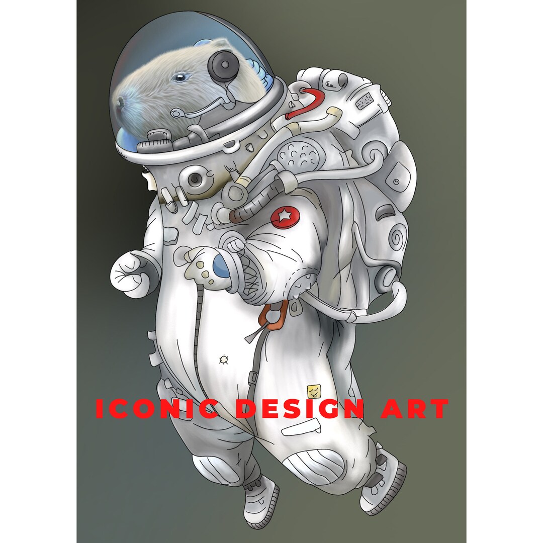 Astronaut Capybara NFT Portrait Cute Rut NFT Gift Whimsical - Etsy