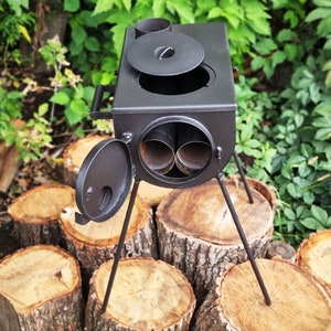 Portable Wood Burning Stove Brazier With Skewers for Camping and ...