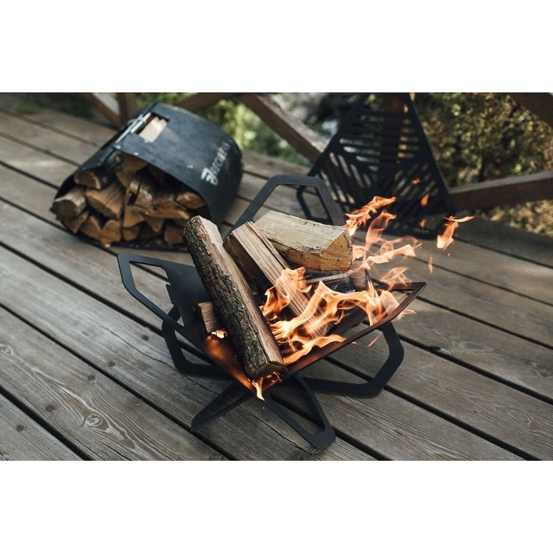 Steel Flat Pack Fire Pit, Outdoor Large BBQ, Basket Flat Pack, Collapsible Brazier Grill, Heavy ...