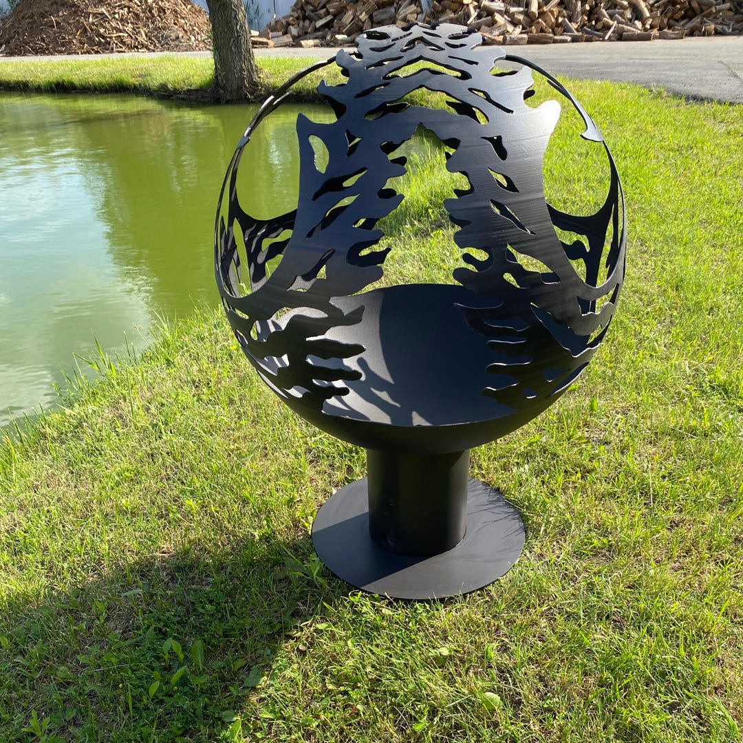 Phoenix Wood Burning Fire Pit Sphere 20" With Personalization, Custom ...