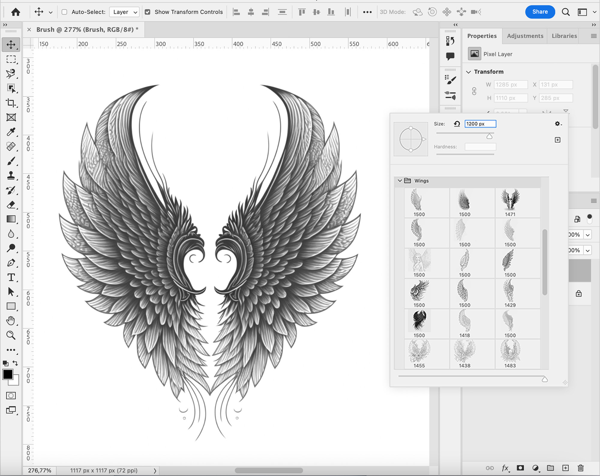 34 Photoshop Wings Brushes, Adobe Fresco Wing Brush, Angel Wings Stamp ...