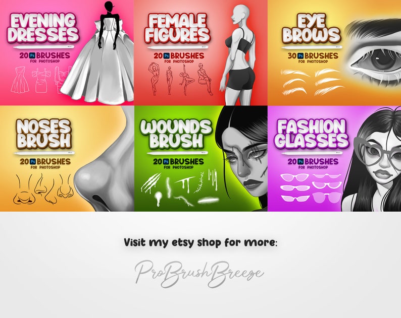 20 Photoshop Female Figures Brushes, Adobe Fresco Woman Pose Brush ...