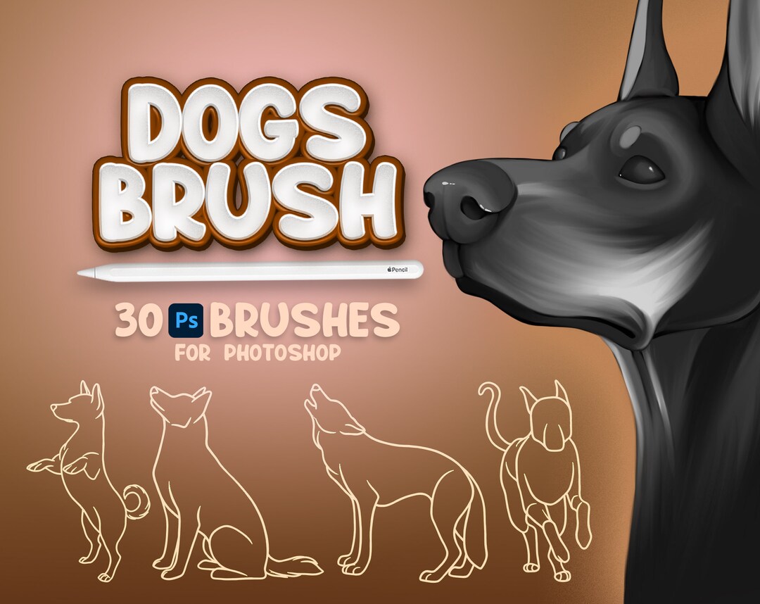 30 Photoshop Dogs Brushes, Fresco Dogs Brush, Dogs Stamp, Photoshop ...