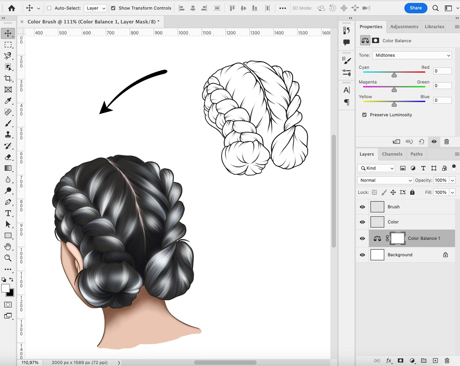 20 Photoshop Braids Brushes, Adobe Fresco Braid Brush, Braids Stamp ...
