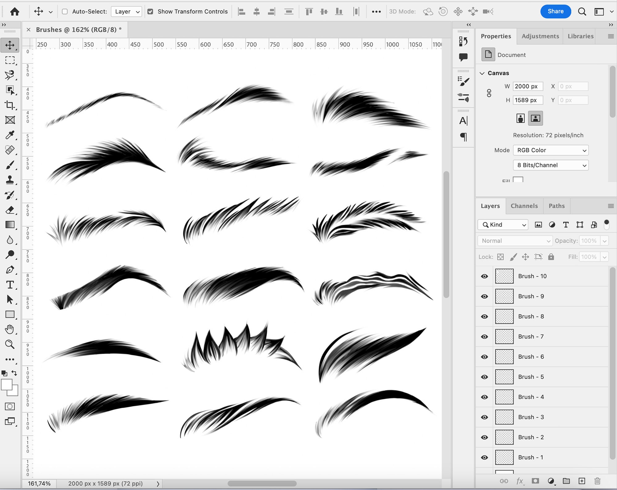 30 Photoshop Eyebrows Brushes, Adobe Fresco Fresco Brush, Eyebrows ...