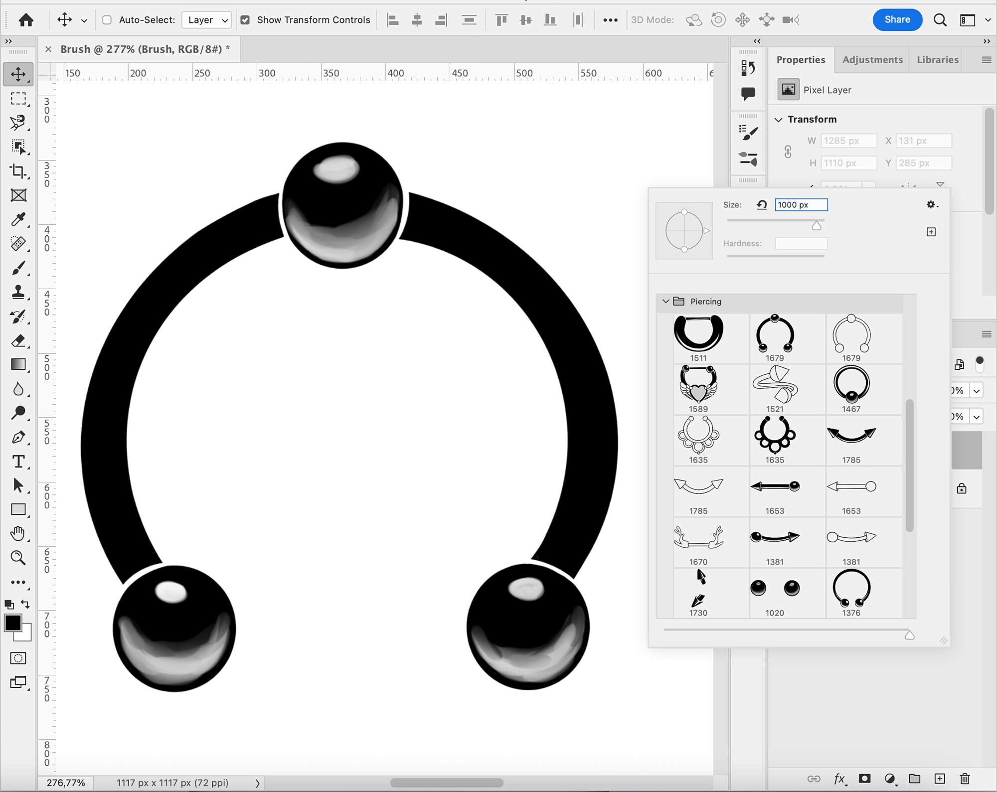 30 Photoshop Piercing Brushes, Adobe Fresco Earsplitting Brush ...