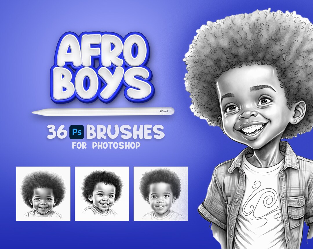 36 Photoshop Afro Little Boys Brushes, Fresco African Little Boys Brush ...