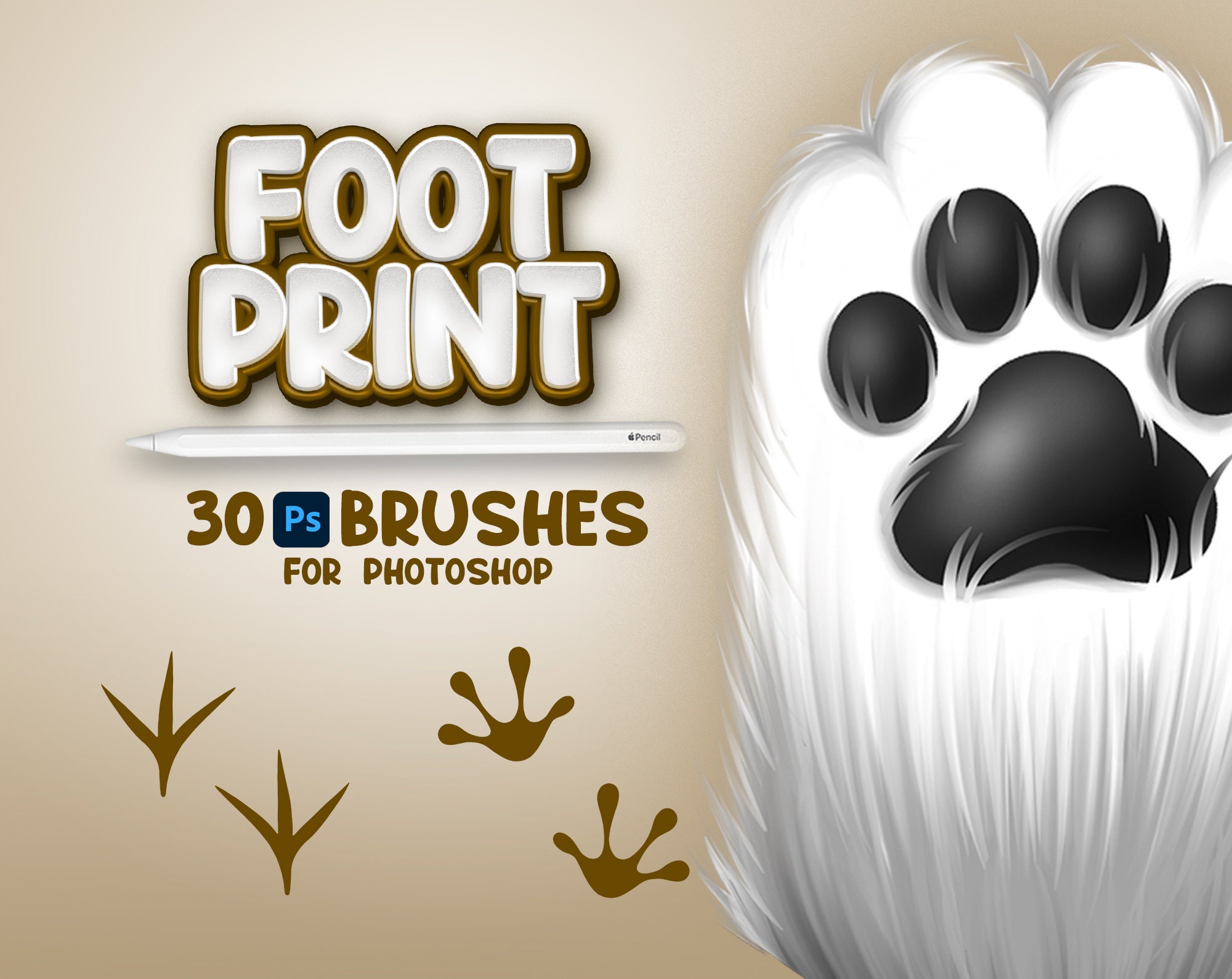 30 Photoshop Footprint Brushes, Adobe Fresco Footmark Brush, Footprints ...