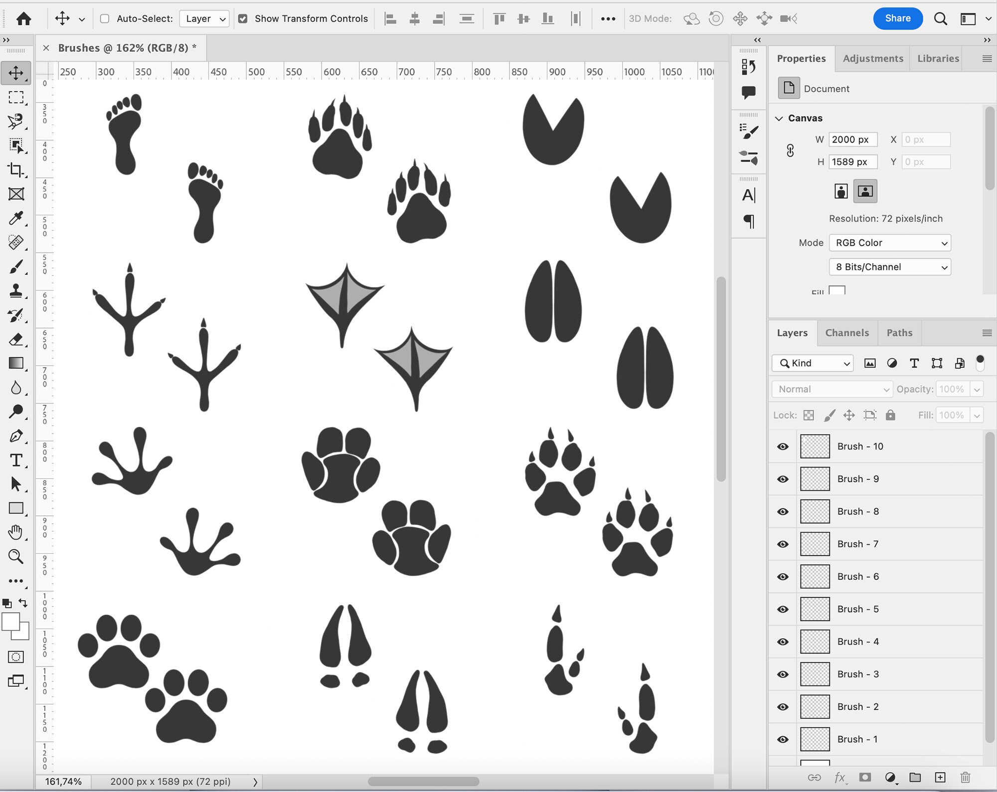 30 Photoshop Footprint Brushes, Adobe Fresco Footmark Brush, Footprints ...