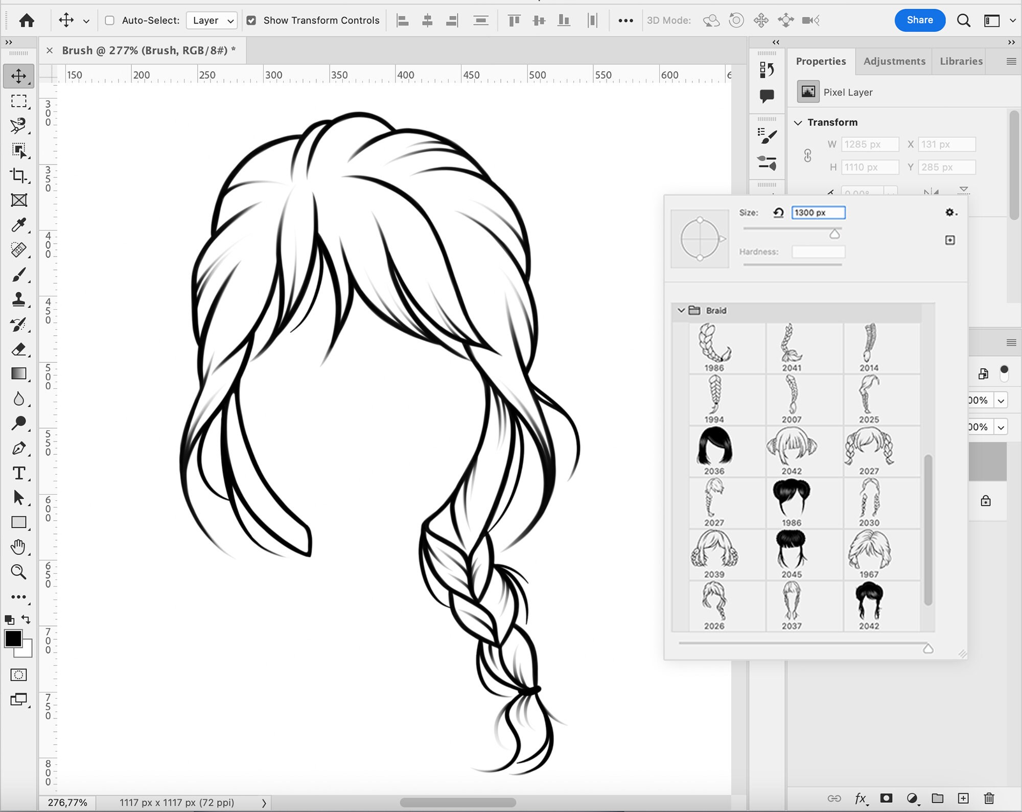 20 Photoshop Braids Brushes, Adobe Fresco Braid Brush, Braids Stamp ...