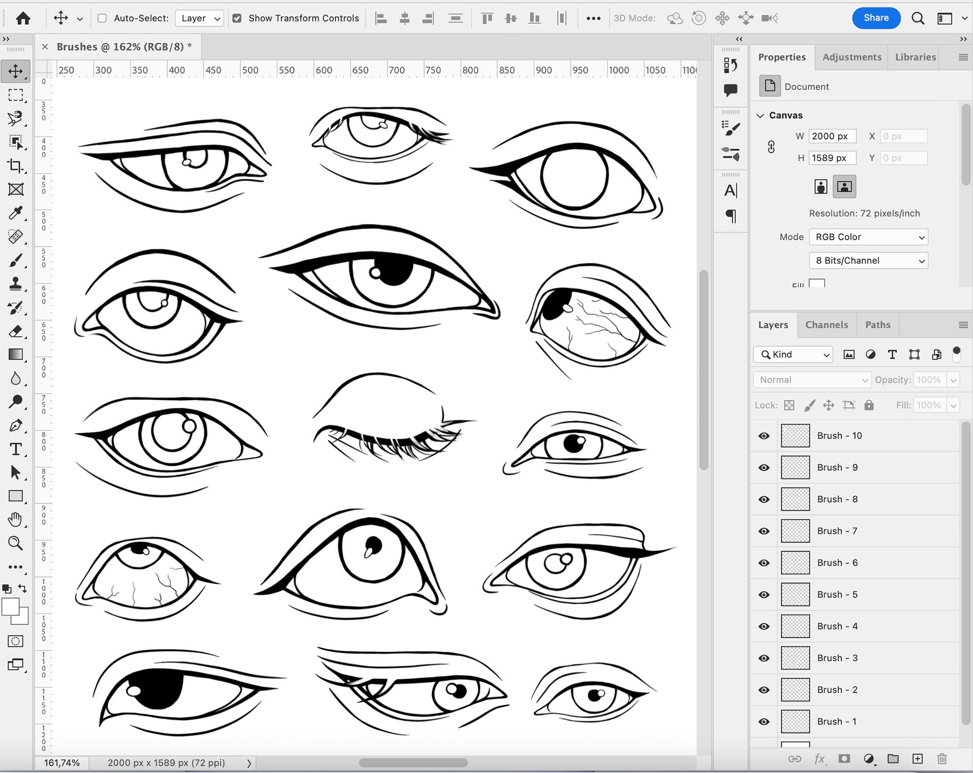 20 Photoshop Eyes Brushes, Adobe Fresco Eye Brush, Eyes Stamp, Adobe ...