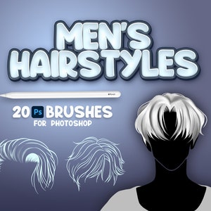 20 Photoshop Men Hairstyles Brushes, Adobe Fresco Men Hairdo Brushes ...