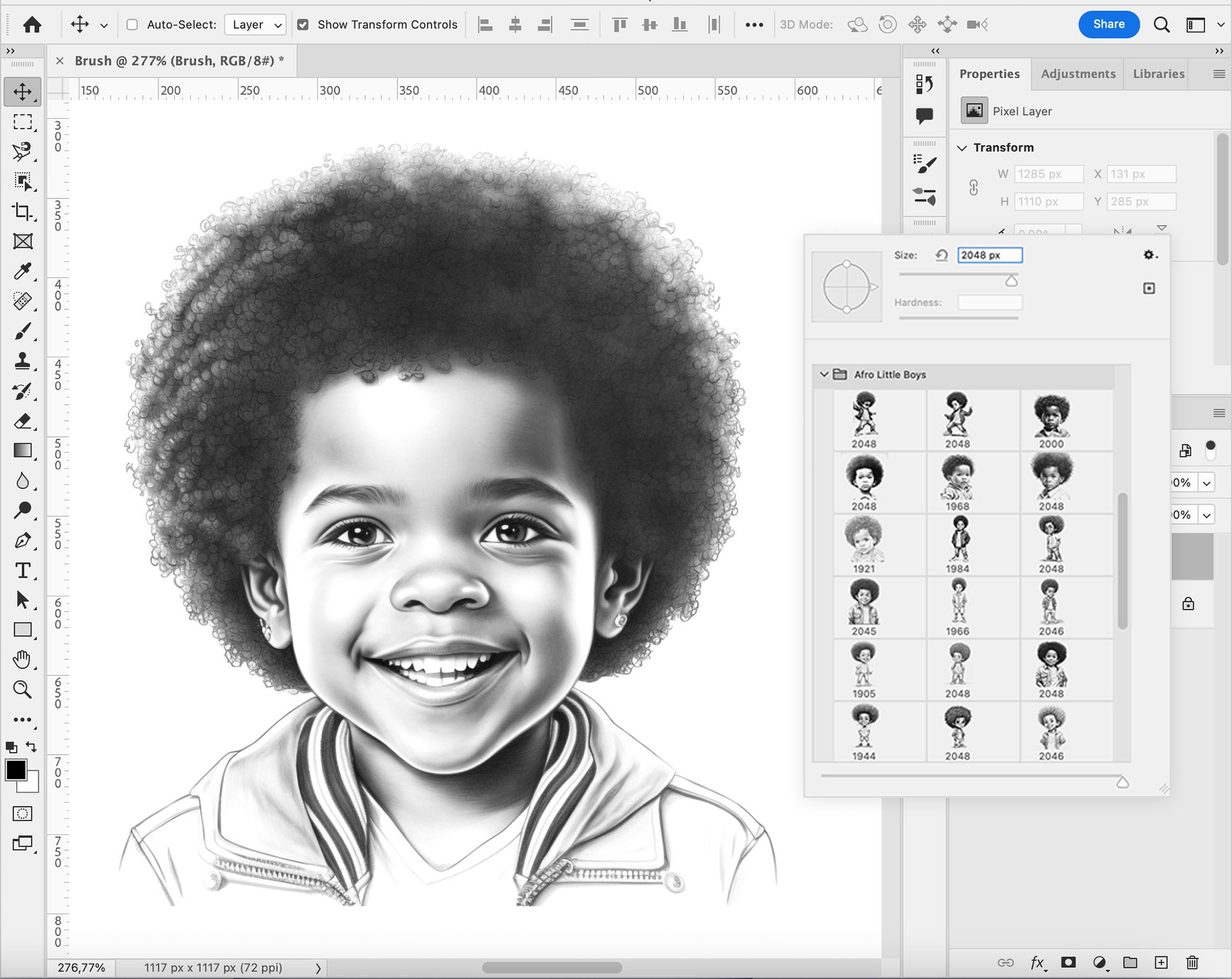 36 Photoshop Afro Little Boys Brushes, Fresco African Little Boys Brush ...