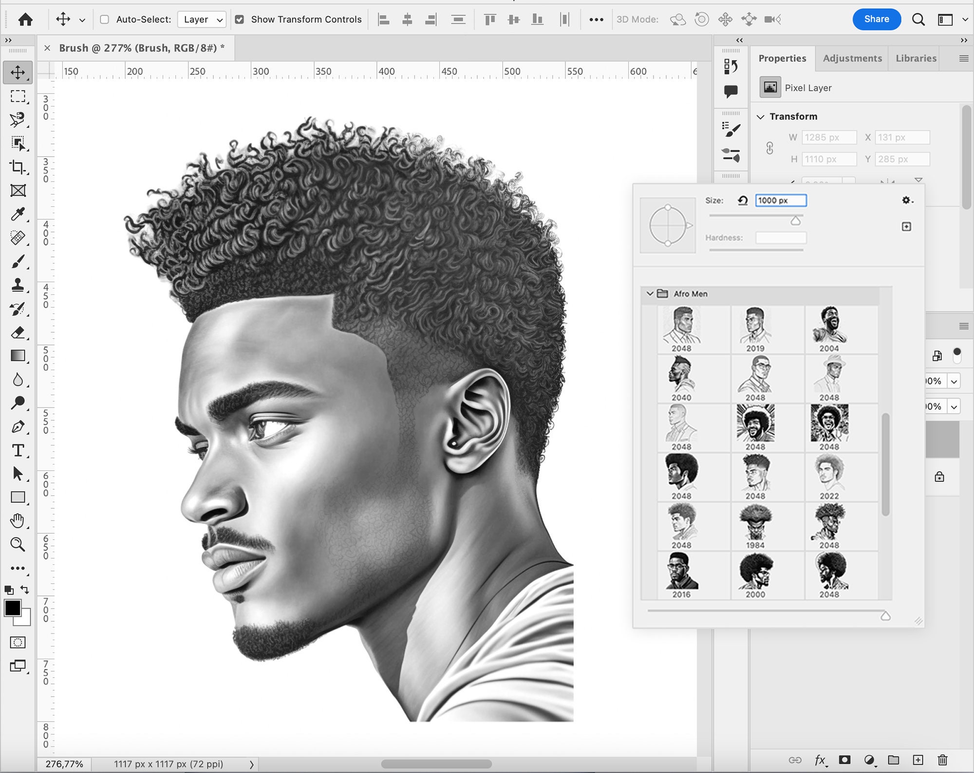 32 Photoshop Afro Men Brushes, Fresco African Man Brush, Afro People ...