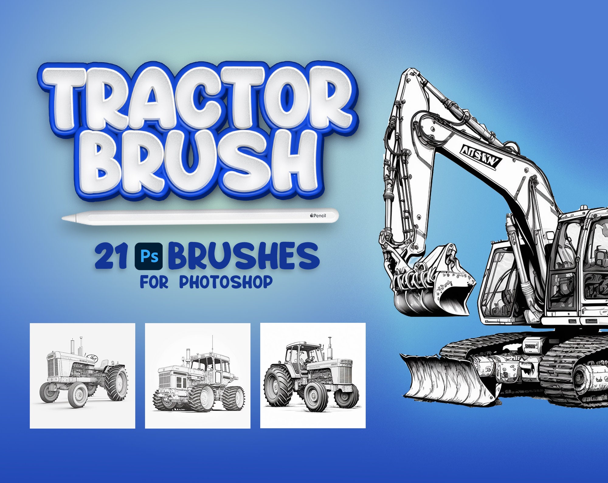 21 Photoshop Tractors Brushes, Adobe Fresco Tractors Brush, Tractors ...