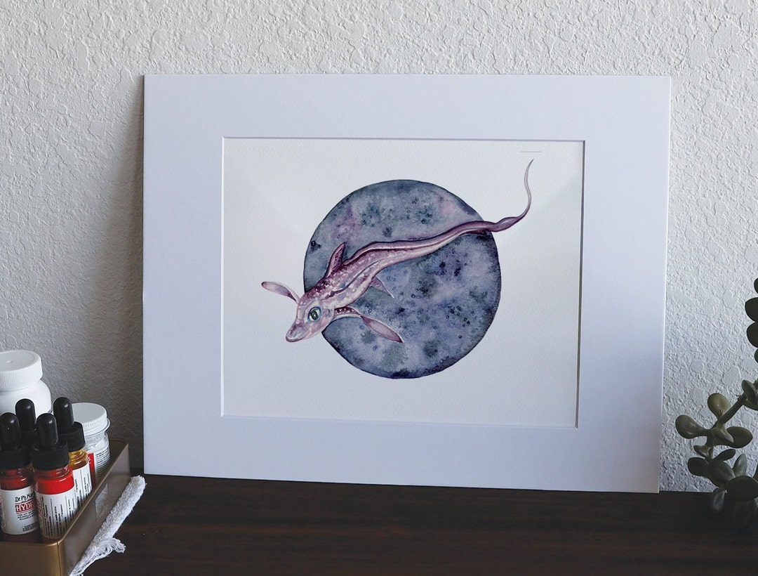 Deep Sea Rabbit Fish Chimaera Monstrosa - 5" X 7" Watercolor Print - Etsy