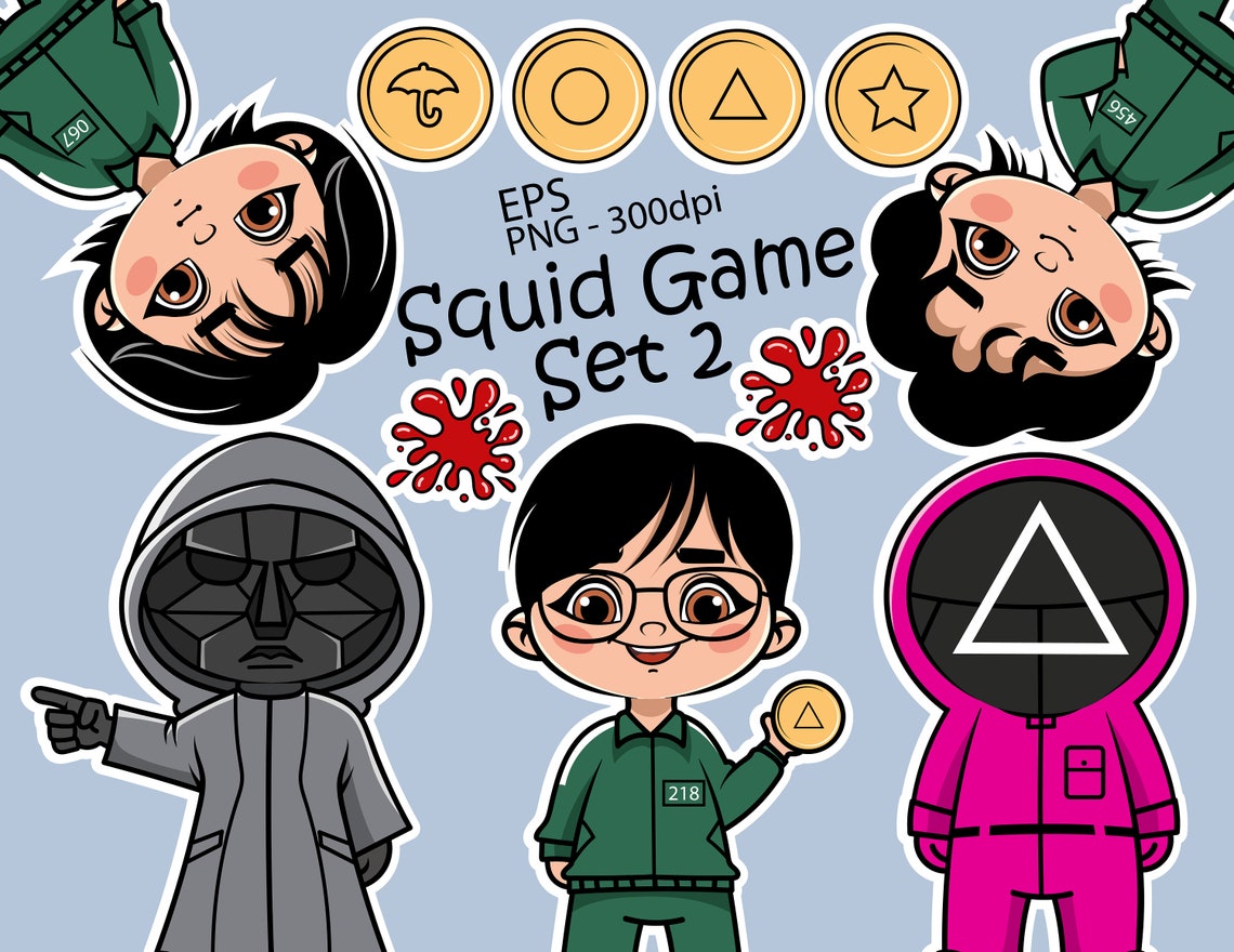 Squid Game Clipart Set2 Png Squid Game Digital File Squid | Etsy Squid Game Clipart Set2 Png Squid Game Digital File Squid | Etsy