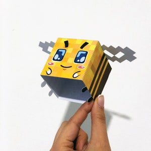 Minecraft bee DIY paper toy papercraft kit cut and glue | Etsy