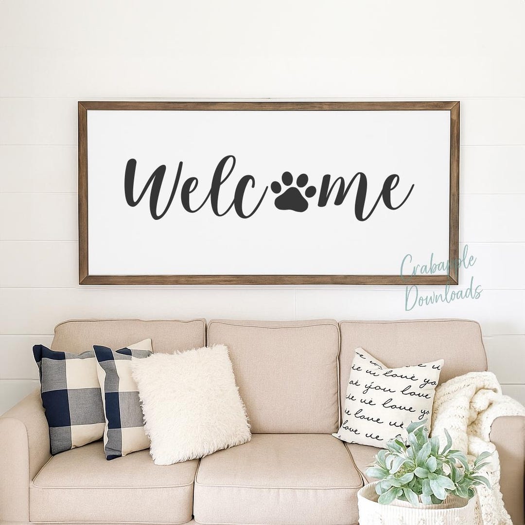 Paw Print SVG: Pet Lover Porch Sign, Dog Cat Farmhouse (digital Cut ...