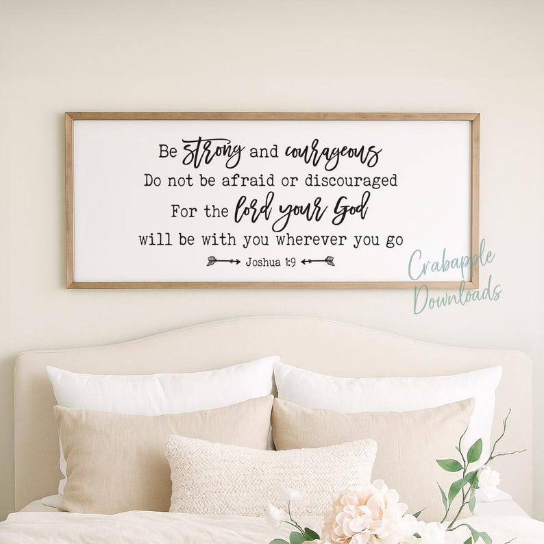 Be Strong and Courageous SVG Joshua 1:9 Scripture Wall Art, Christian ...