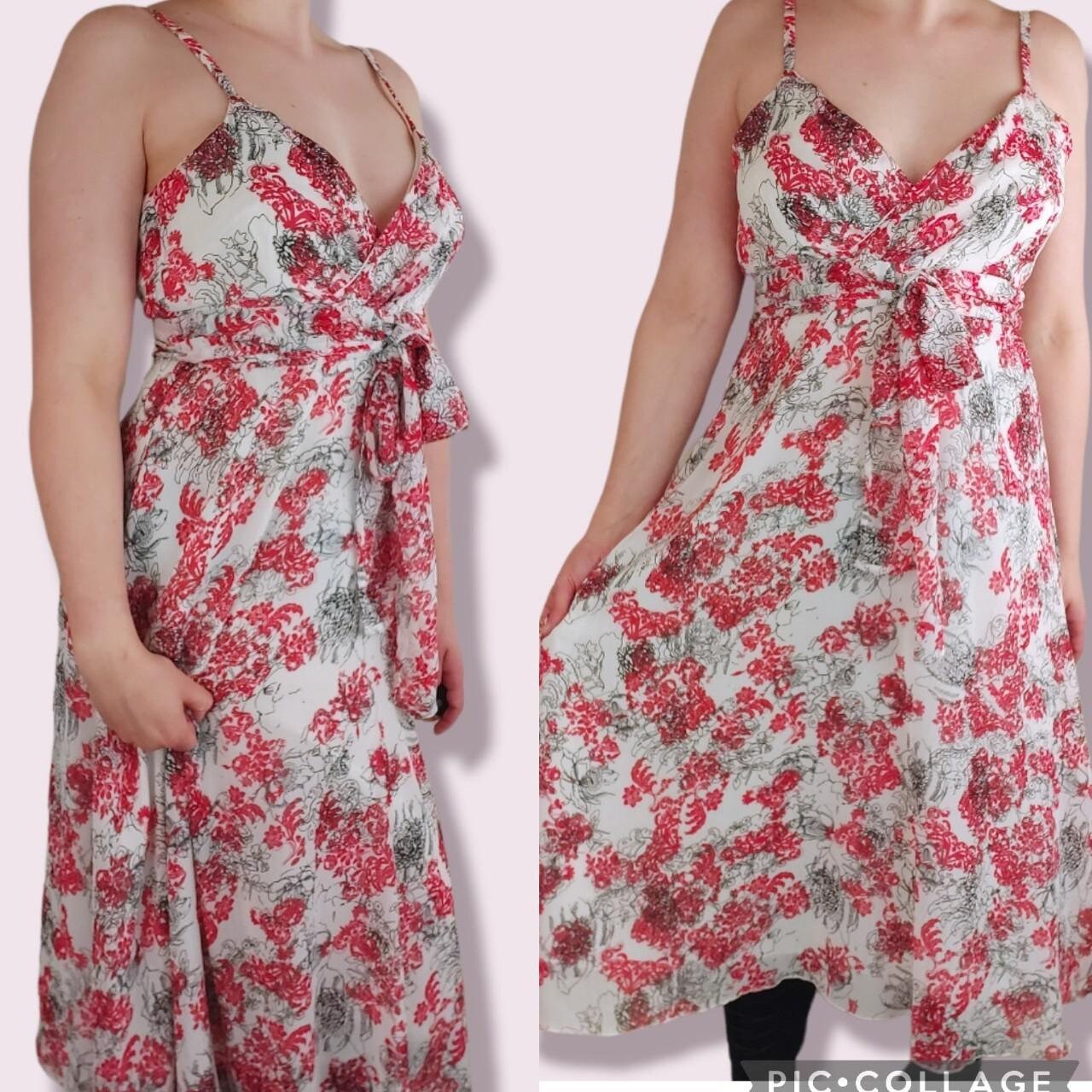 Y2k Fairycore Floral Summer Midi Dress Chiffon Overlay Klass UK10 - Etsy