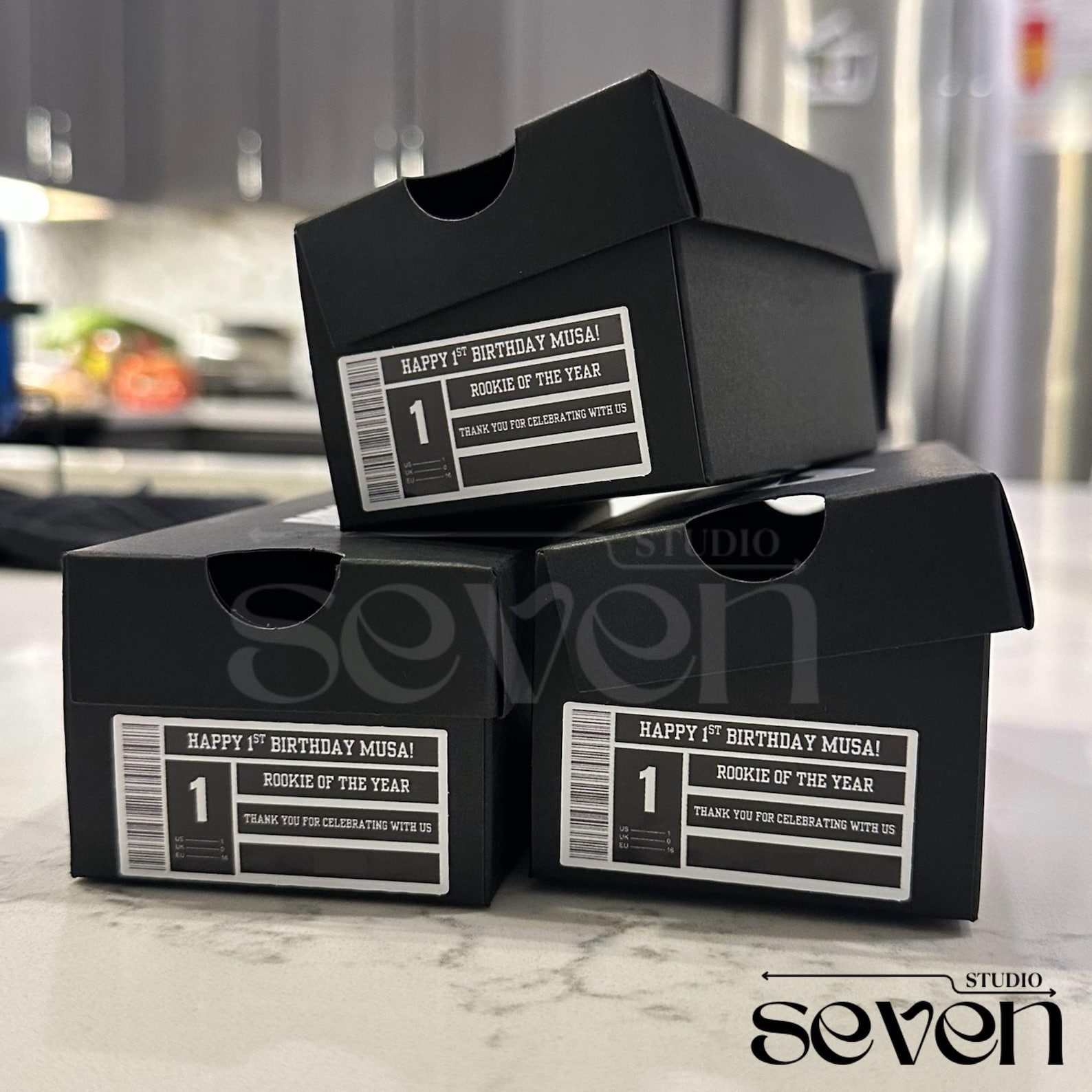 Custom Sneaker Box Label Template: Party Favor Decoration (digital ...
