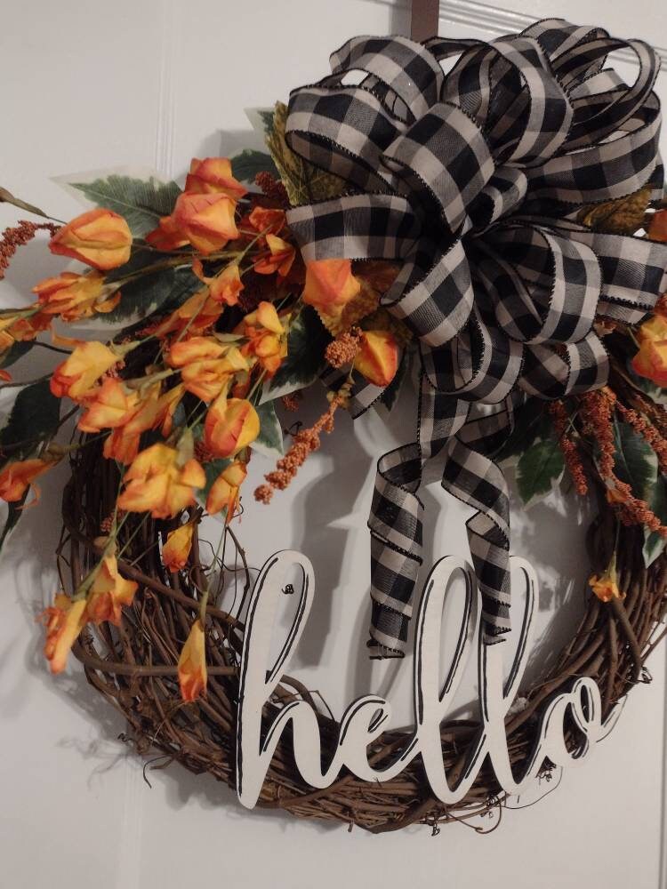 Hello Wreath, Everyday Wreath, Home Décor, Office Décor, Farmhouse ...