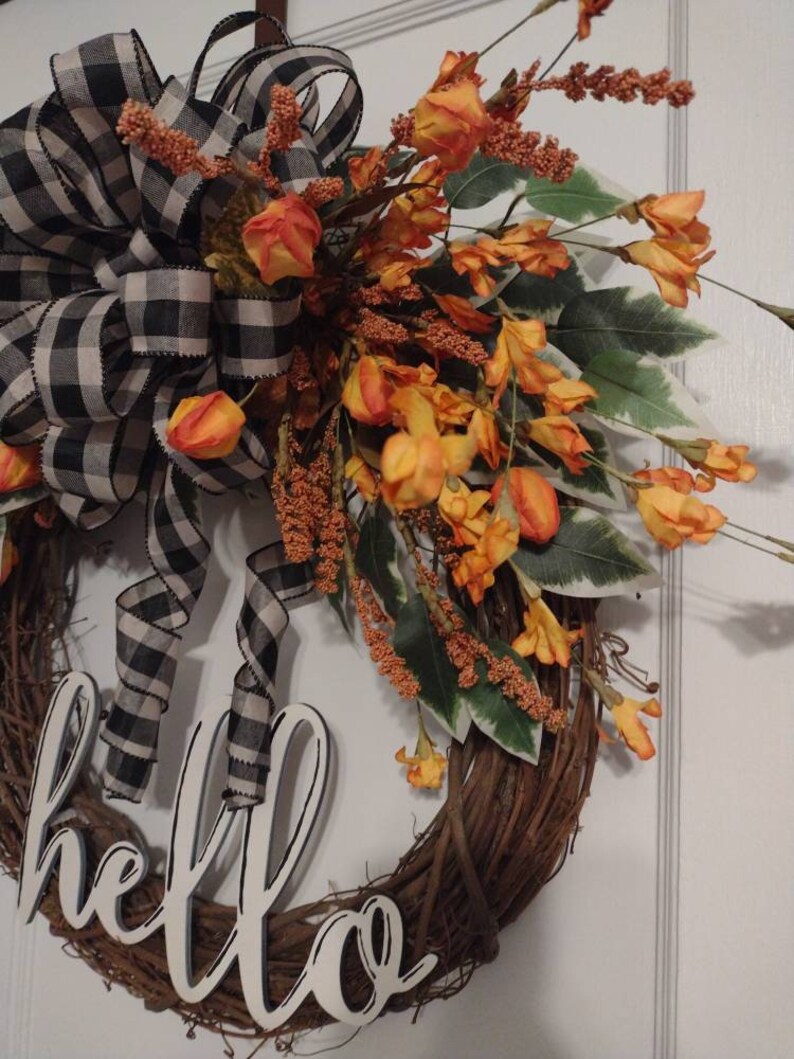 Hello Wreath, Everyday Wreath, Home Décor, Office Décor, Farmhouse ...