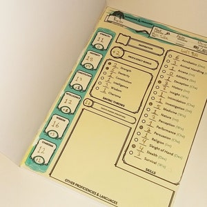 Custom A5 Dnd Character Sheet - Etsy Australia