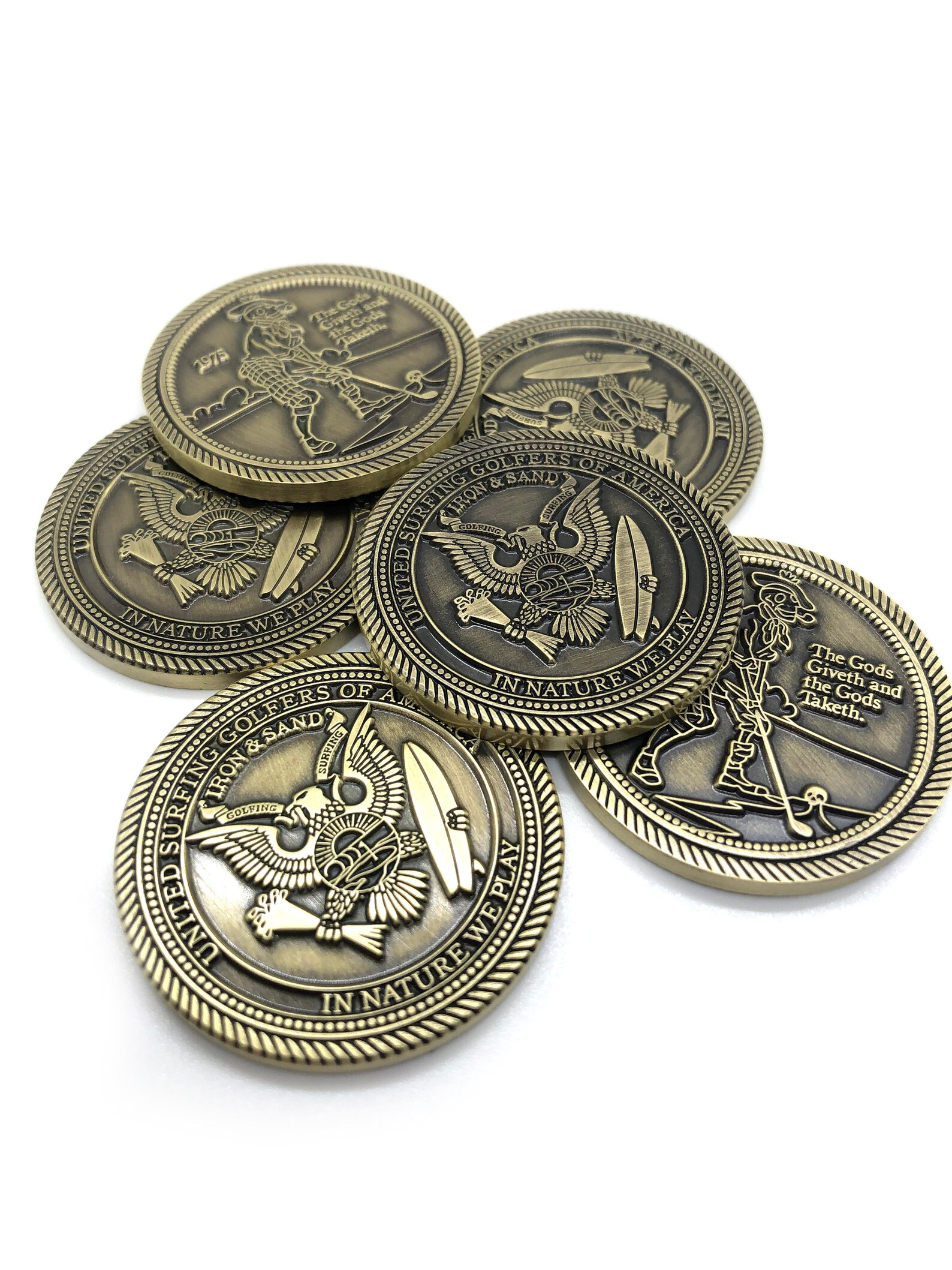 Golf Ball Marker | Challenge Coin | Surf and Golf - Etsy