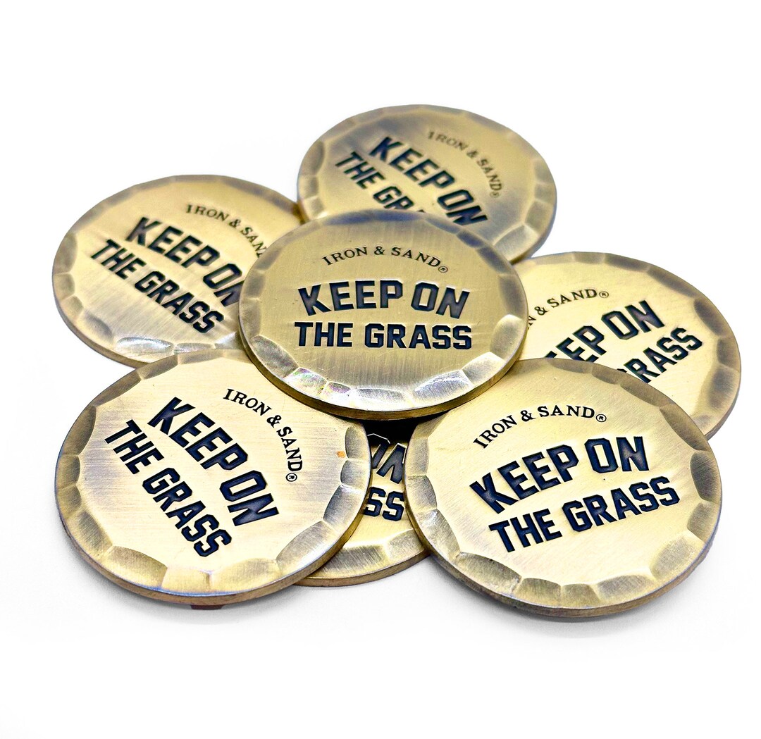 Keep on the Grass - Golf Ball Marker - Challenge Coin, Custom Made Flat Edge - Etsy