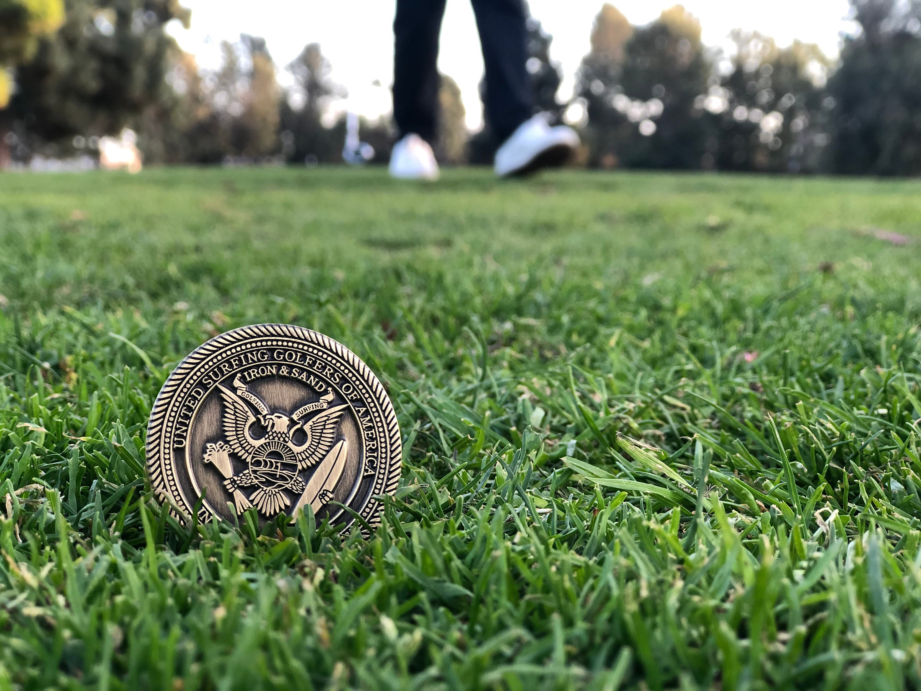 Golf Ball Marker | Challenge Coin | Surf and Golf - Etsy