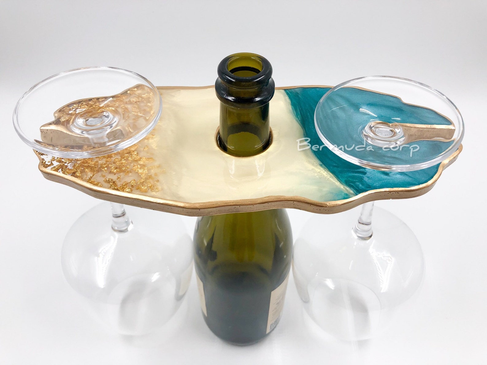 Wine Glass Holder, Resin Wine Butler and Coaster Set - Etsy
