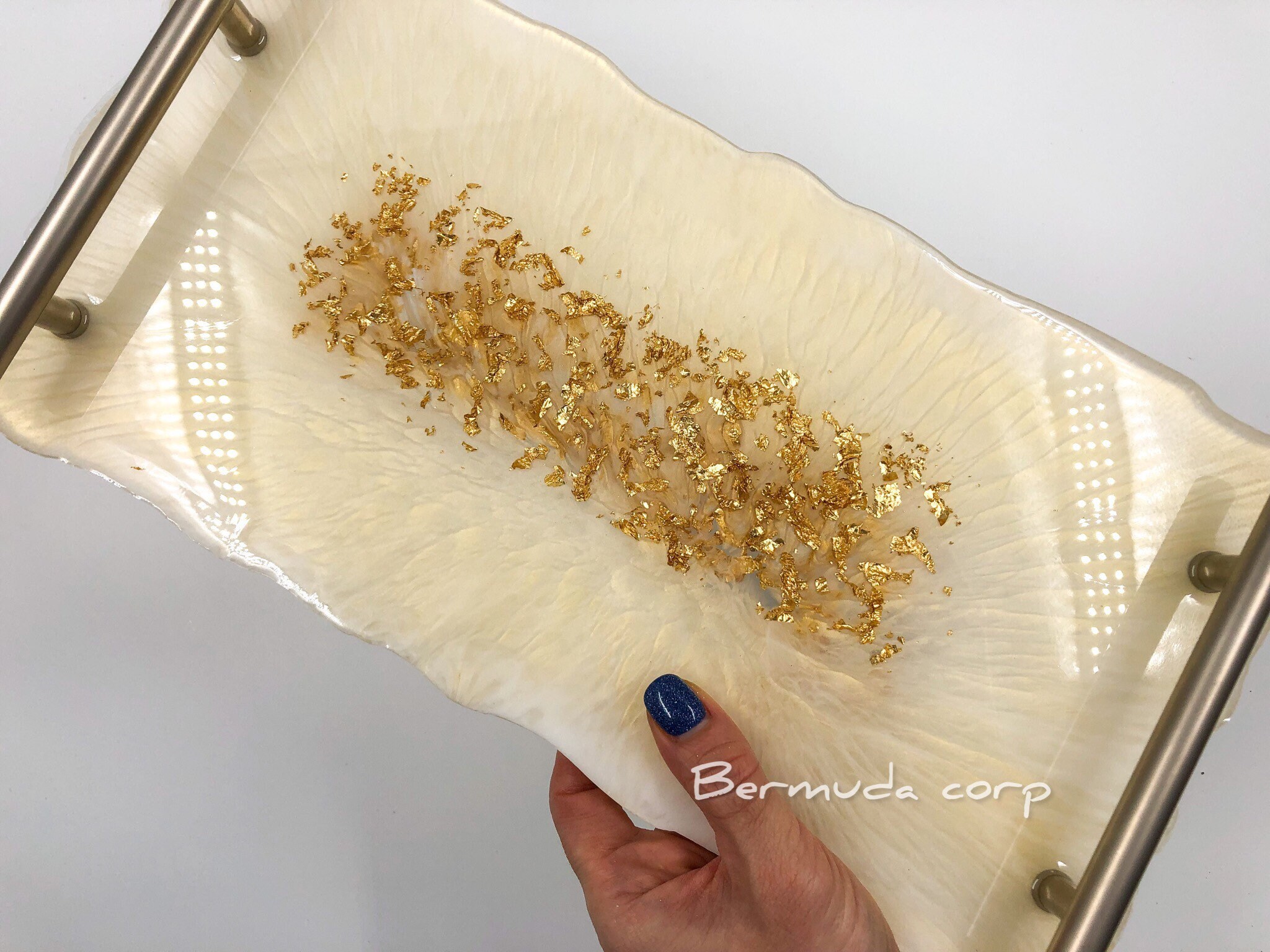 Beige und Gold Luxus Parfüm Tablett, Glam Vanity Resin Tablett - Etsy.de