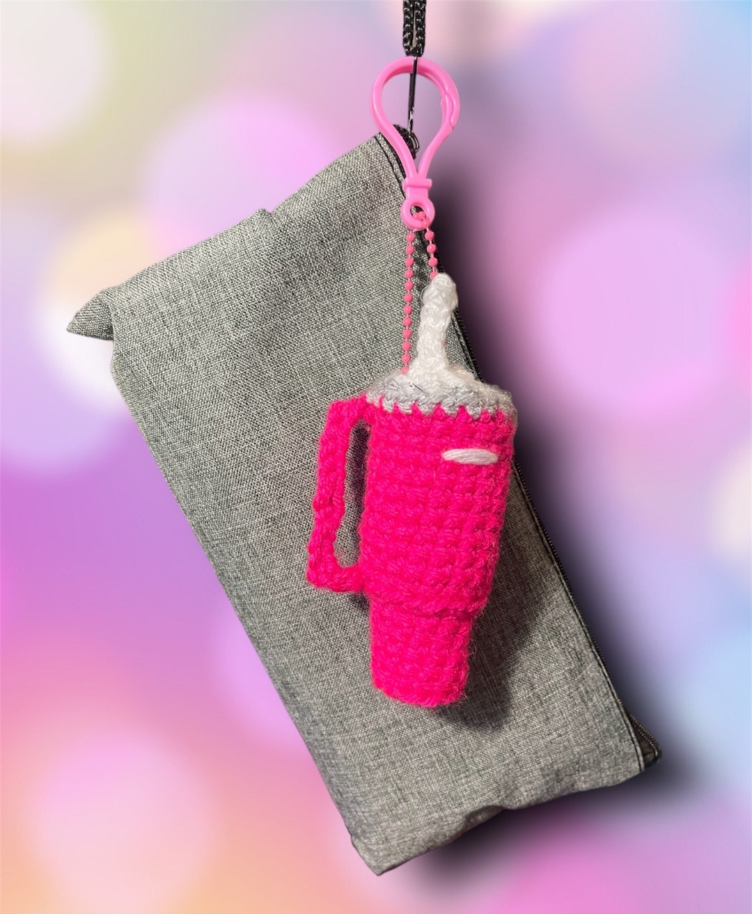 Trendy Tumbler Key Chain, Spring and Summer Bag Charm, Stocking Stuffer ...