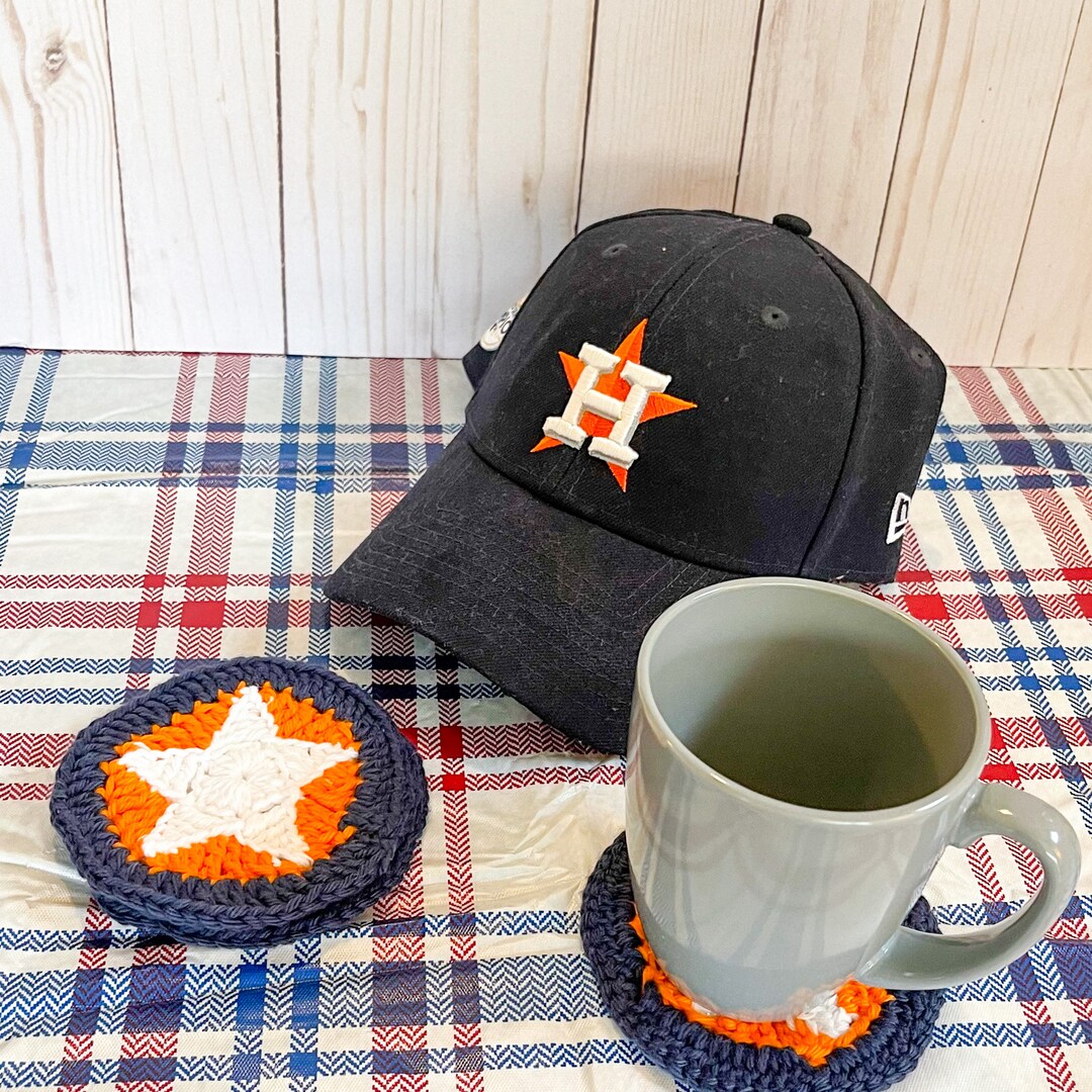 Houston Astros Inspired Crochet Cup Coaster Housewarming - Etsy