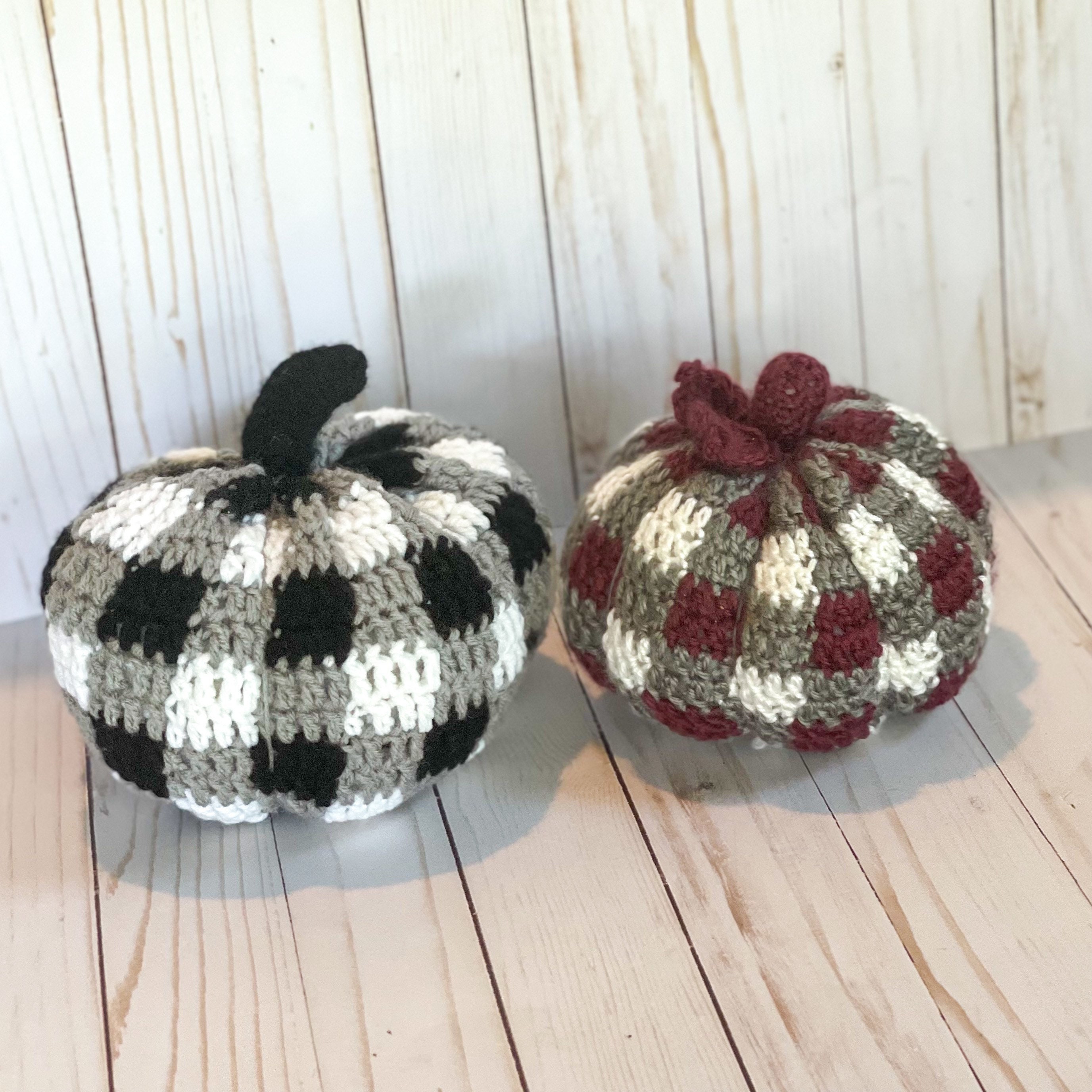 Crochet Buffalo Check Pumpkin Buffalo Plaid Pumpkin Pillow | Etsy