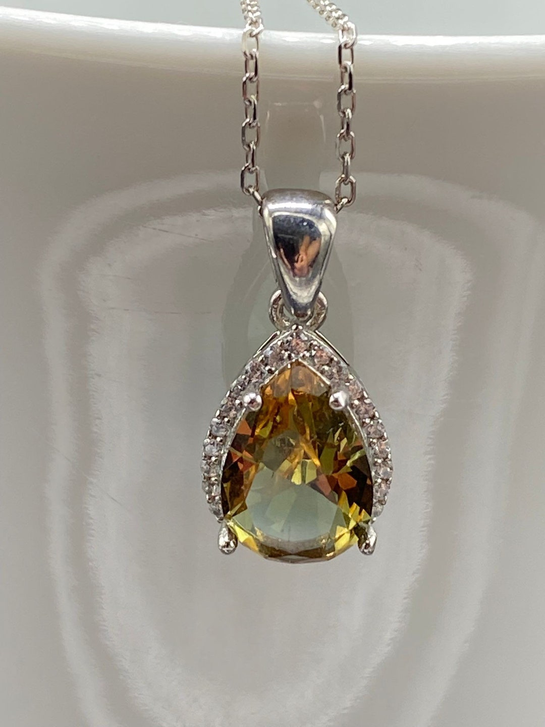 Silver Necklace, Gamestone Necklace, 925 Sterling Necklace, Gift for ...